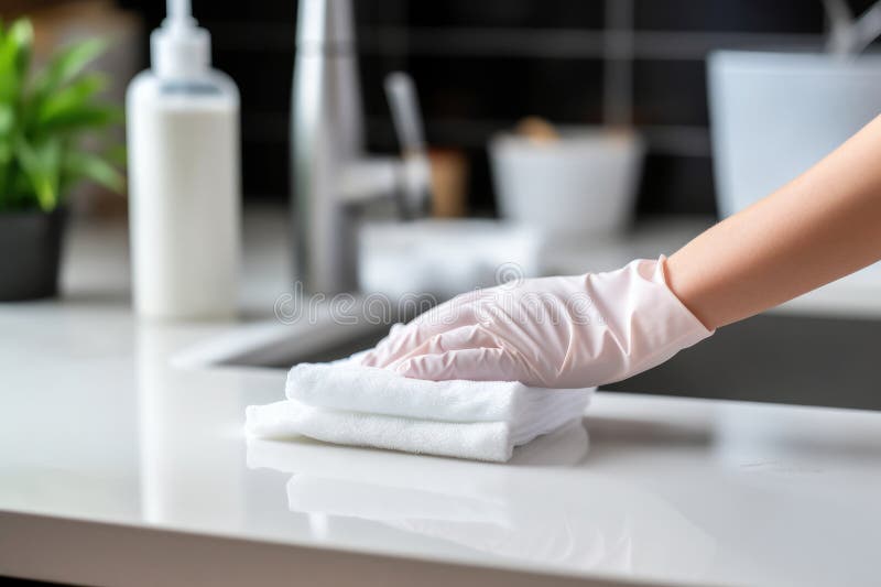 Tidying Up, a Fresh and Orderly Kitchen Space. AI Genertive Stock ...