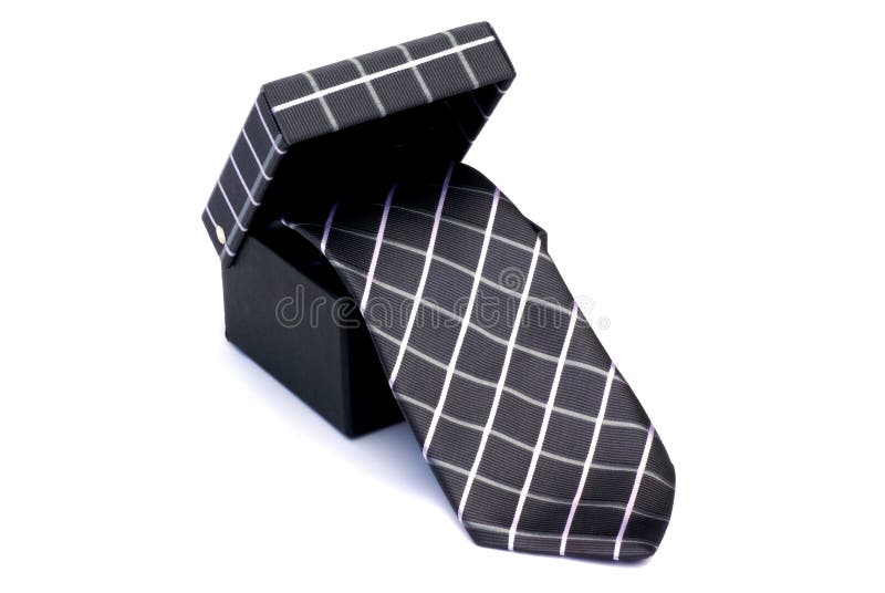 Tie in a box. stock image. Image of open, details, black - 2937601