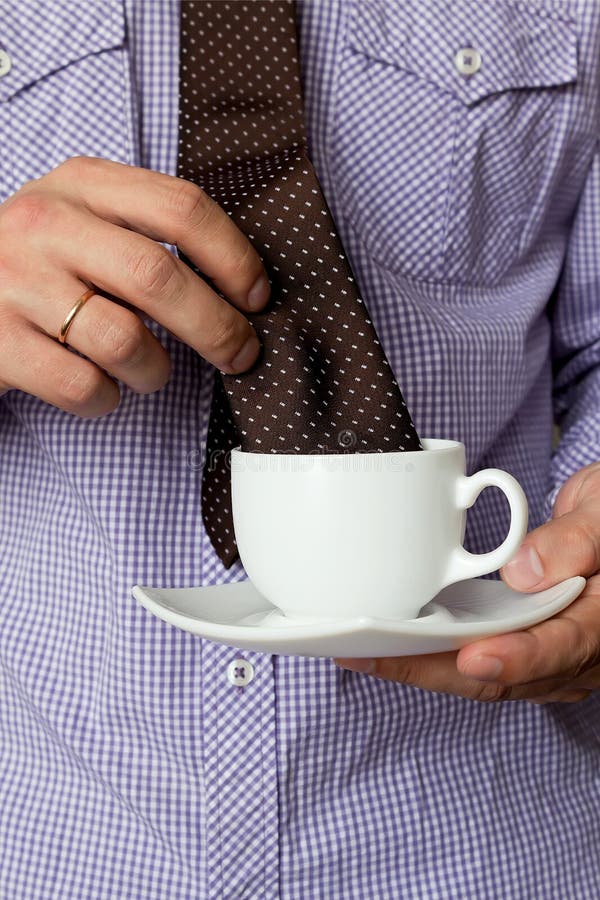 Tie in a cup of tea stock photo. Image of father, accessories - 39560808