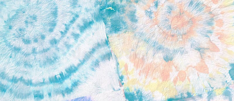 Tie Dye Patchwork. Ethnic Texture. Floral Psychedelic Border. Pastel ...
