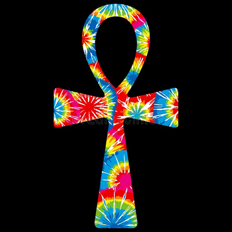 Tie Dyed Ankh stock vector. Illustration of sign, sixties - 7882740