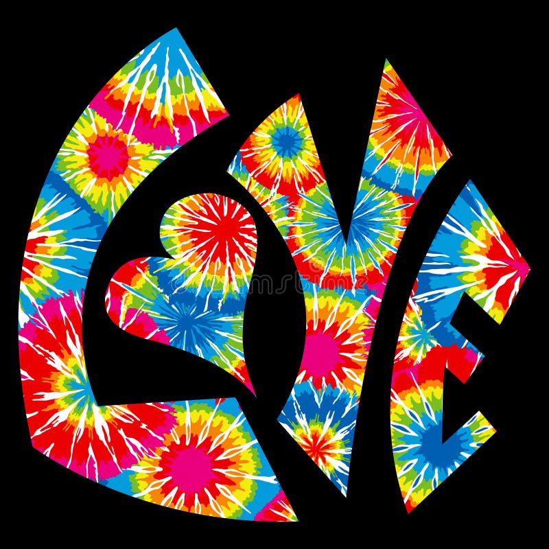 Tie Dyed Love Symbol stock vector. Illustration of abstract - 7882750