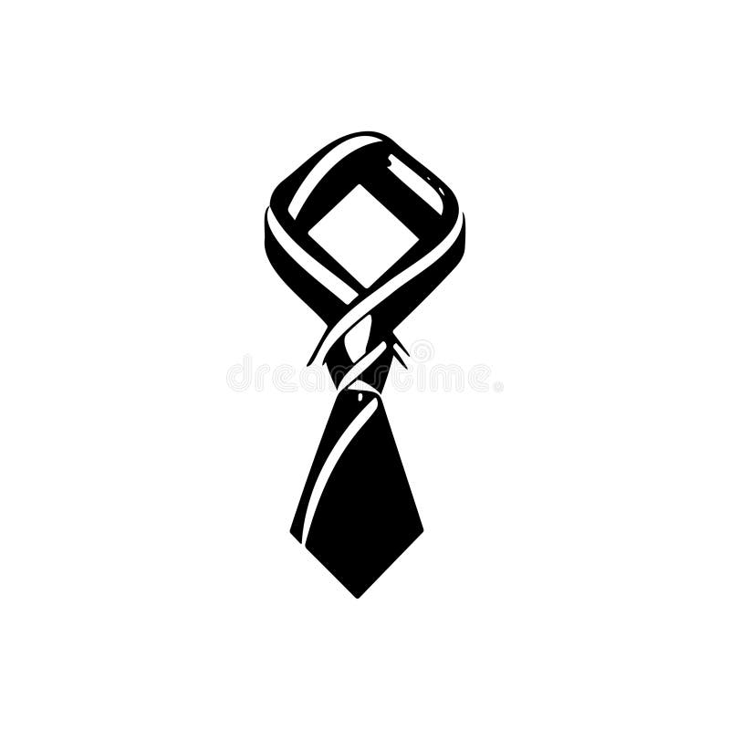 Tie Icon Hand Draw Black Colour Father Day Logo Symbol Perfect Stock ...