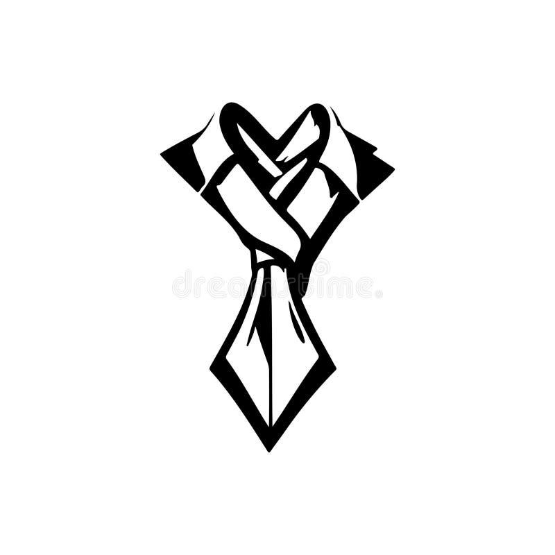 Tie Icon Hand Draw Black Colour Father Day Logo Symbol Perfect Stock ...