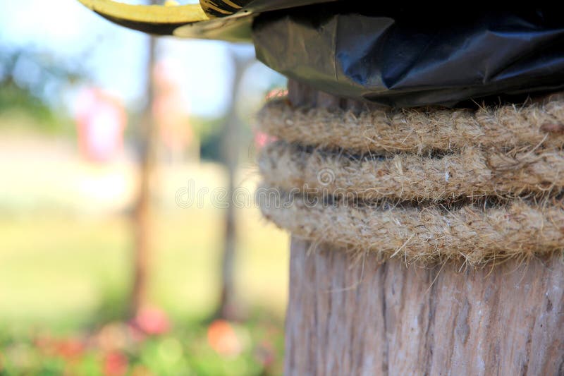 Tie a Large Rope in an Orderly Way To Hold Things Firmly Stock Photo ...