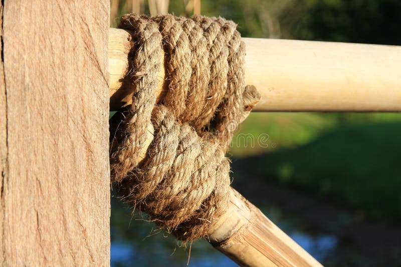 Tie a Large Rope in an Orderly Way To Hold Things Firmly Stock Photo ...