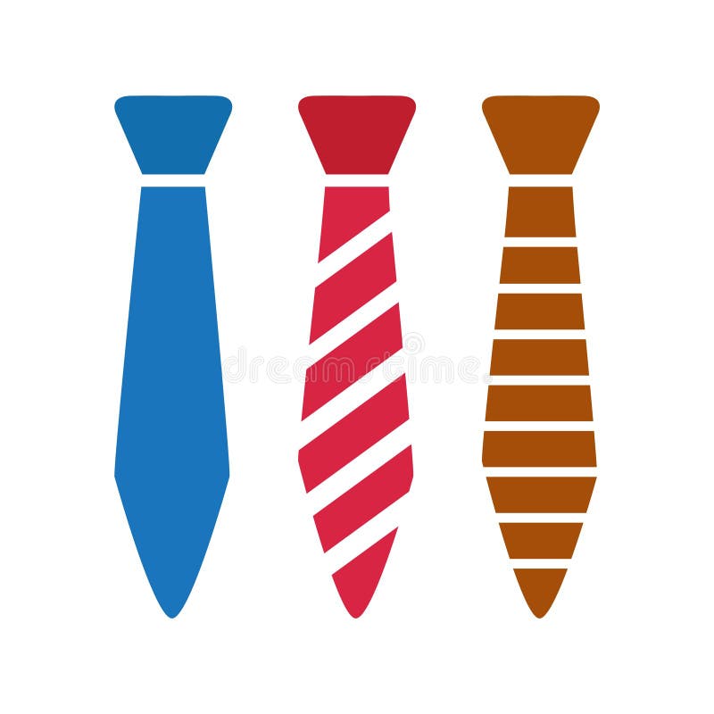 Tie Vector Illustration, Blue Red Stripe and Brown Color Stock Vector ...