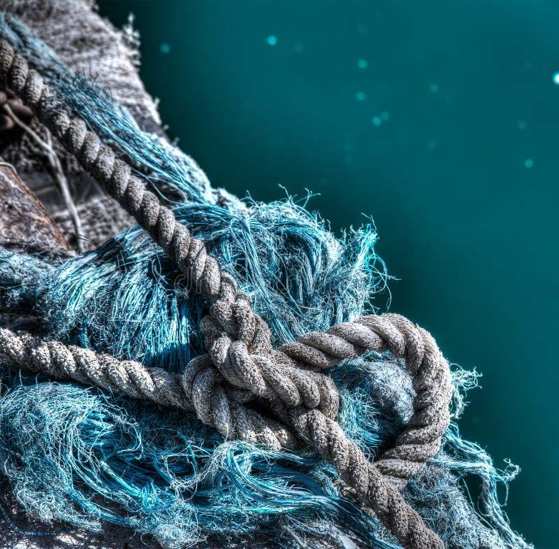 Tied Rope on a Fisherman Net by the Sea in Hdr Stock Image - Image of ...