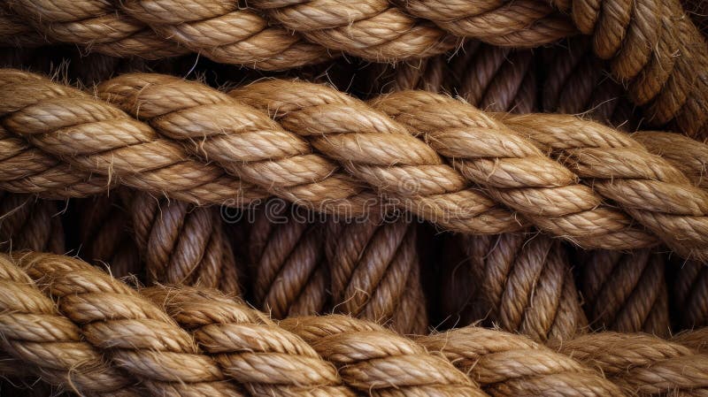 Tied Rope in a Row in Parallel Line Background in Closeup Full Frame ...