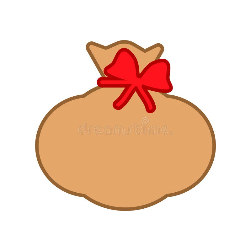 Tied Sack with Gift Ribbon Bow. Vector Illustration. Stock Vector ...