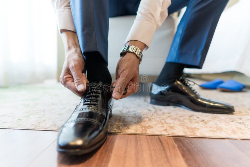 Tieing Shoe stock image. Image of lacing, businessman - 78560517