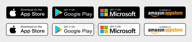 Iconos De Google Play Y Apple App Store. Aislado En Fondo Blanco ... Iconos De Google Play Y Apple App Store. Aislado En Fondo Blanco ...