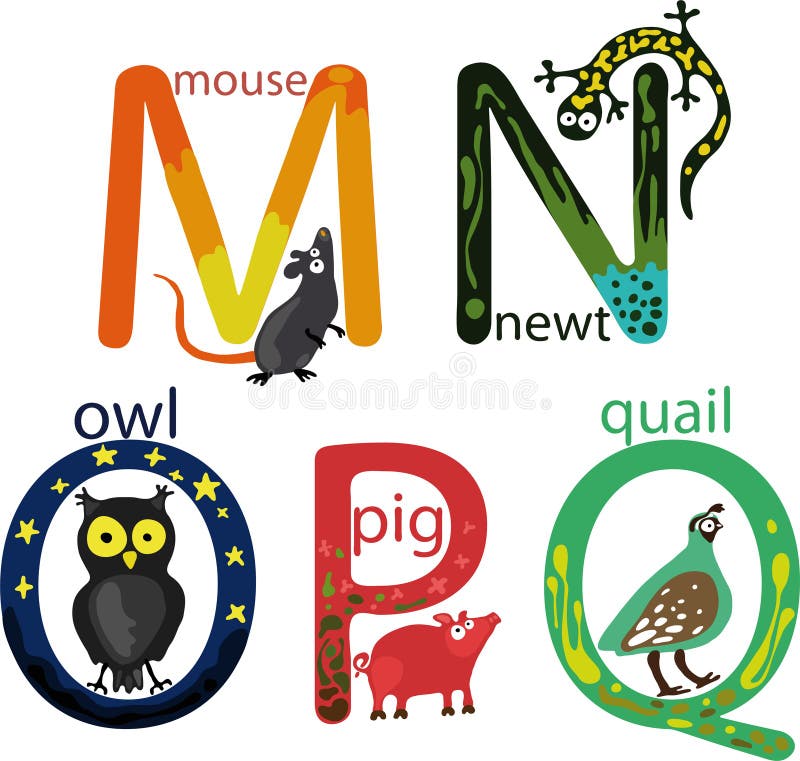 Tieralphabet stock abbildung. Illustration von gefärbt - 23440333