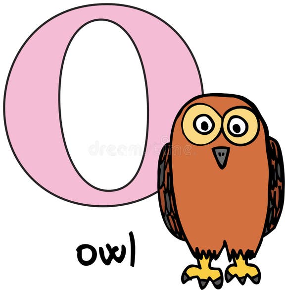 Tieralphabet O (Eule) vektor abbildung. Illustration von vogel - 7599864
