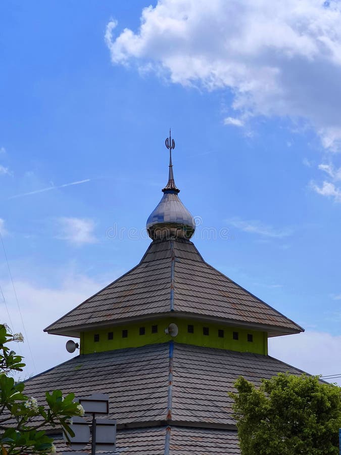 The Tiered Roof of a Javanese Hindu Architectural Style Mosque Stock ...