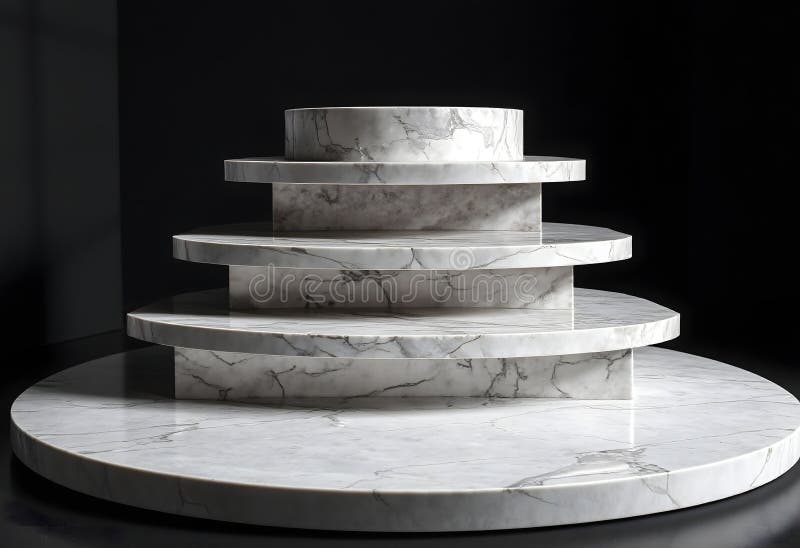 Tiered White Discs Product Stage Stock Illustration - Illustration of ...