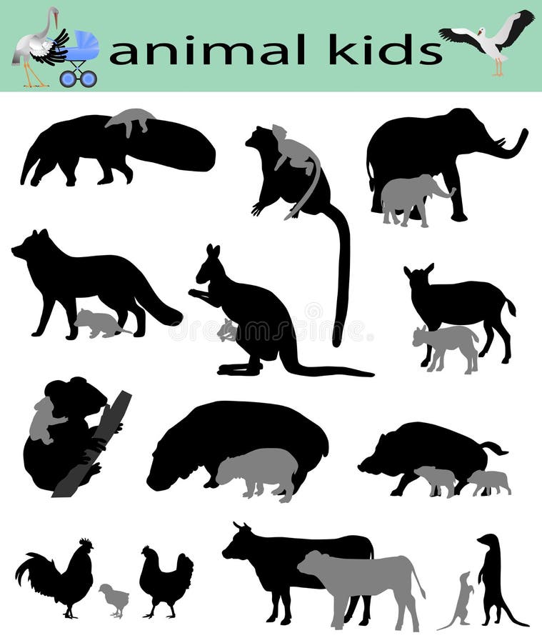 Tierkinder vektor abbildung. Illustration von elefant - 53257215