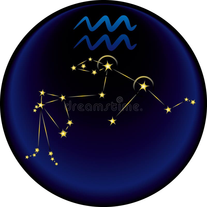Sternzeichen Wassermann vektor abbildung. Illustration von astronomie ...