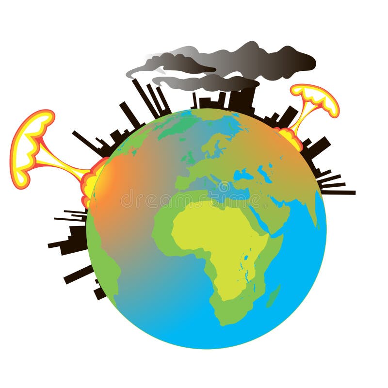 Planeta Tierra triste ilustración del vector. Ilustración de bosque ...