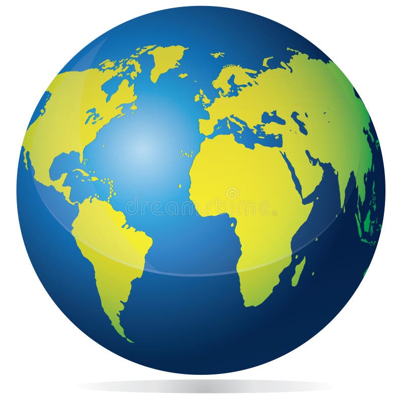 Tierra azul y verde ilustración del vector. Ilustración de verde - 64370854