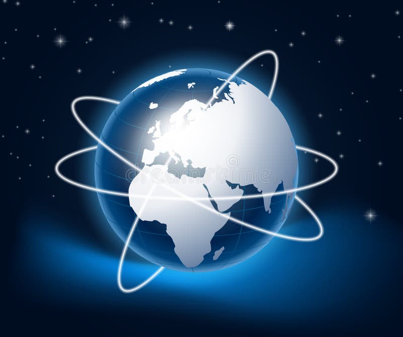 Tierra moderna en un Web ilustración del vector. Ilustración de datos ...