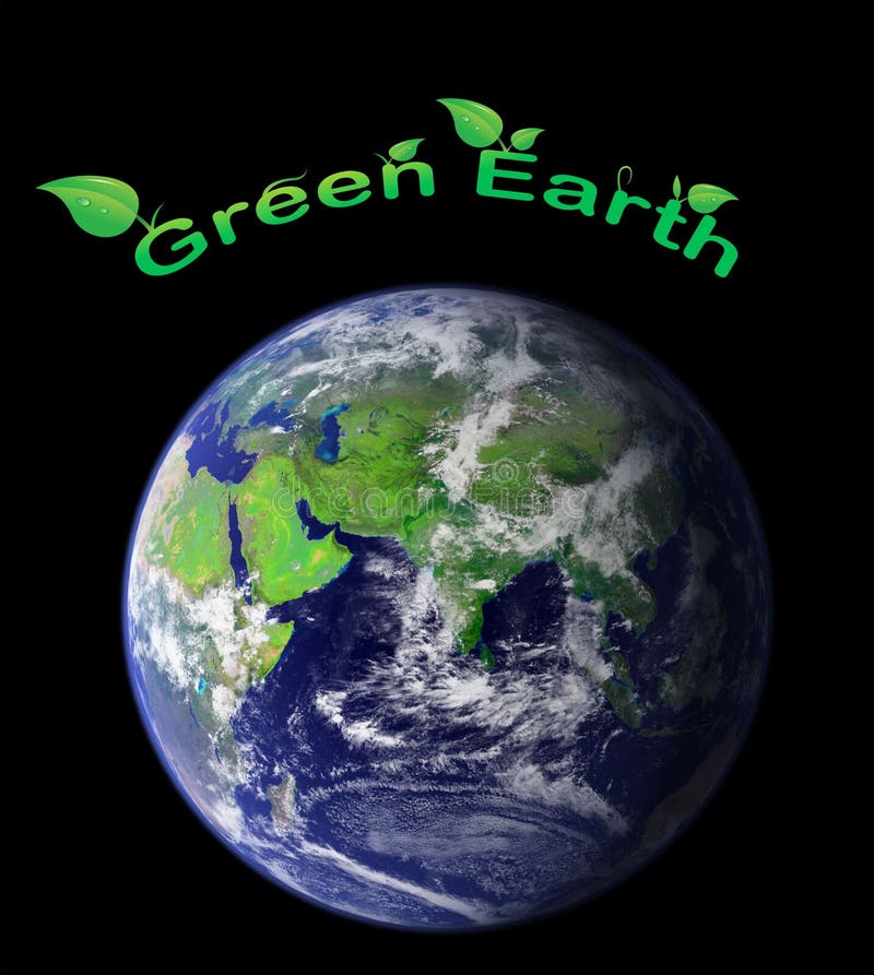 Tierra Verde Del Planeta Cubierta Con La Hierba Stock de ilustración ...