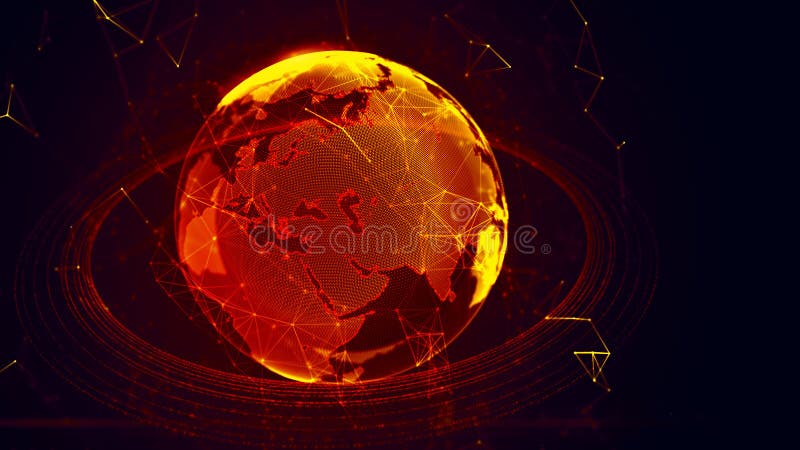 Tierra Virtual Detallada Del Planeta Mundo Digital Tecnológico Del Globo Stock de ilustración ...