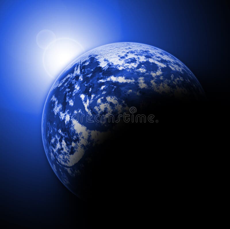 Tierra y sol stock de ilustración. Ilustración de globo - 4679631