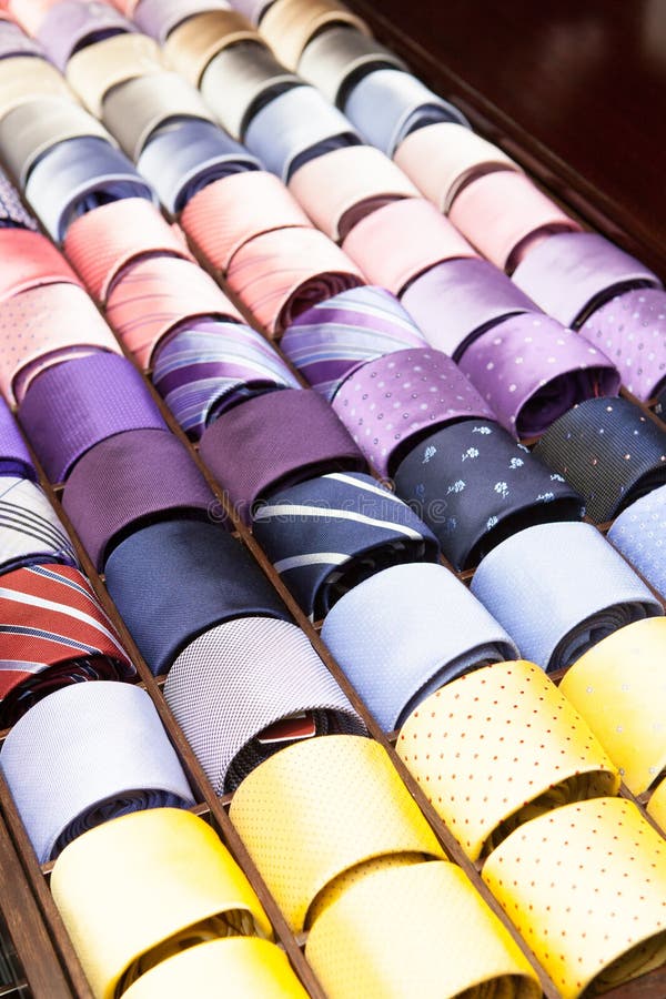 Necktie shelf stock photo. Image of garments, colors, multicolored ...