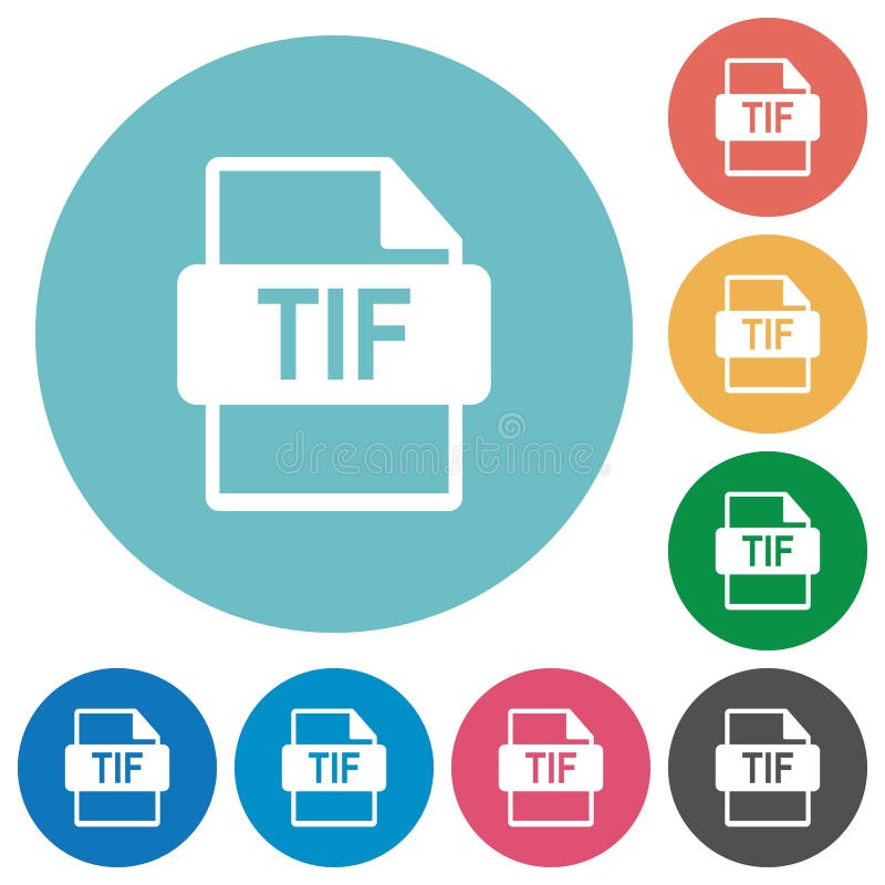 TIF File Format Flat Round Icons Stock Vector - Illustration of circles ...