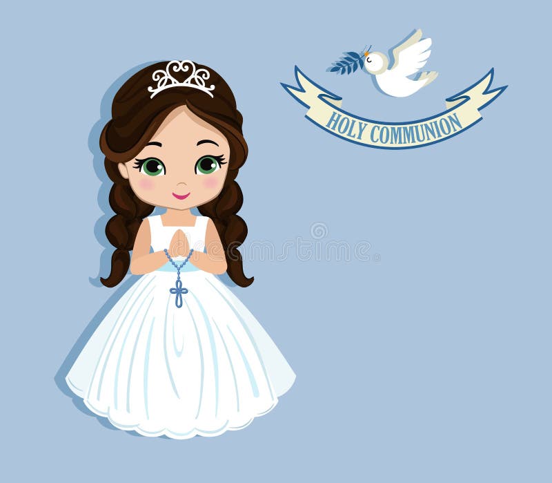 Set of Design Elements for First Communion for Girls. Stock Vector ...