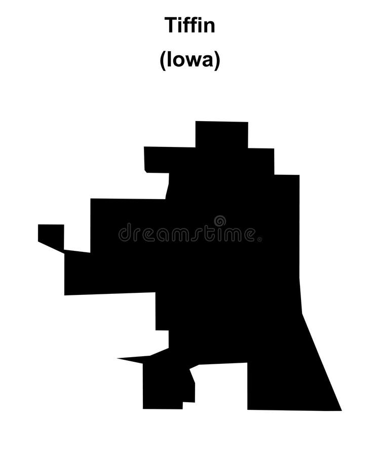 Tiffin outline map stock vector. Illustration of tiffin - 387208196