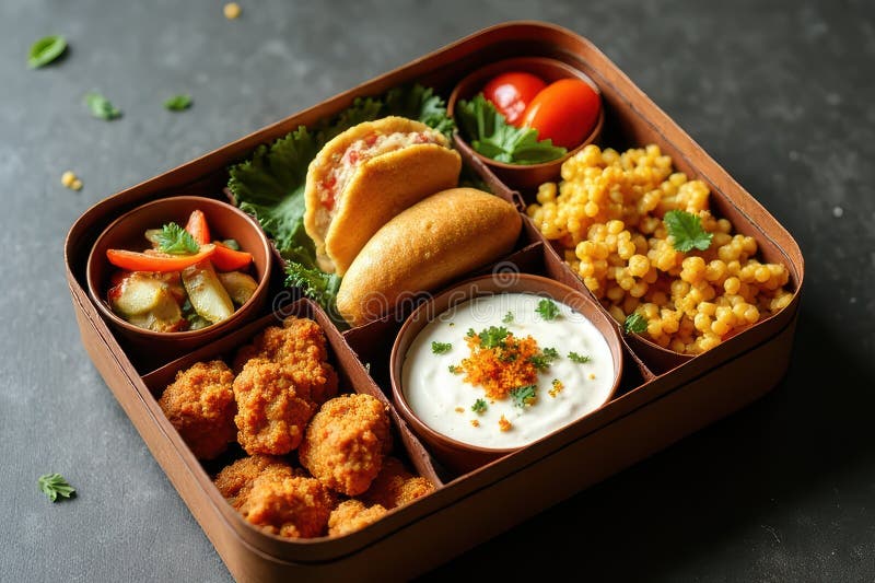 Tiffin Set-Up - Aesthetic Presentation Stock Illustration ...