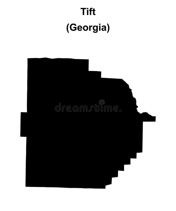 Tift outline map stock vector. Illustration of county - 357894350