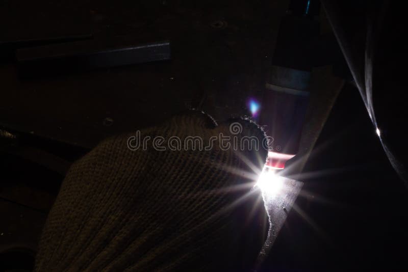 TIG Metal Welding in the Argon Environment Stock Image - Image of argon ...