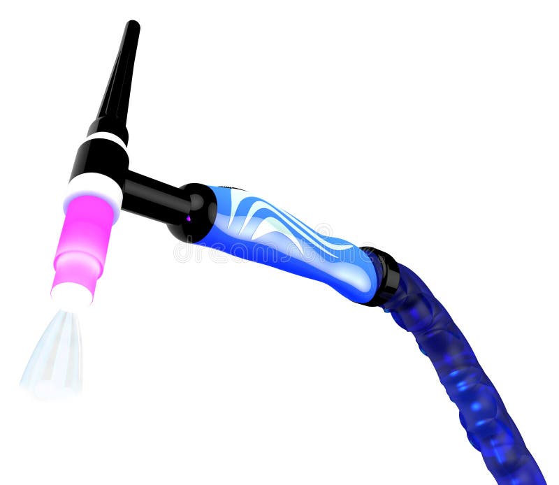 Tig Welding Handle on White Background. Stock Illustration ...