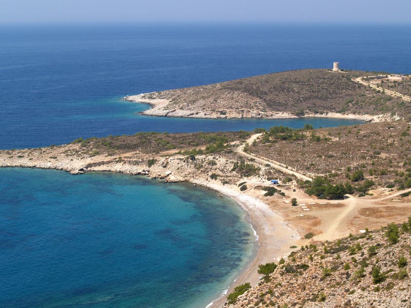 Tigani Strand in Chios - Griechenland Stockfoto - Bild von meerblick ...