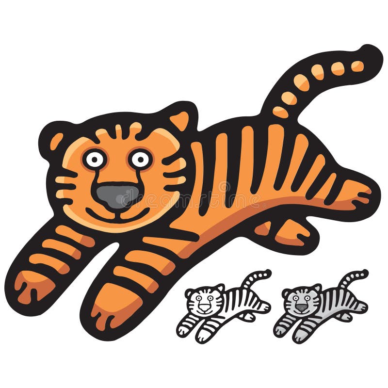 Cartoon tiger jumping stock vector. Illustration of wild - 50839545