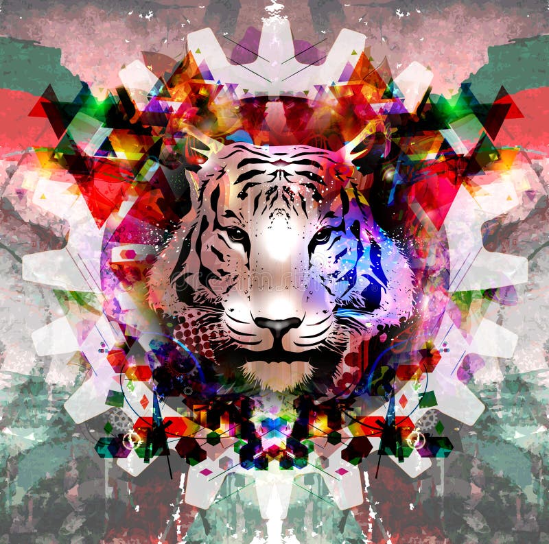 Abstract Tiger Pattern for Graphic Design Stock Illustration ...