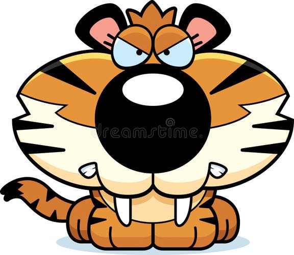 Tiger Angry Sable-dentado ilustración del vector. Ilustración de ...
