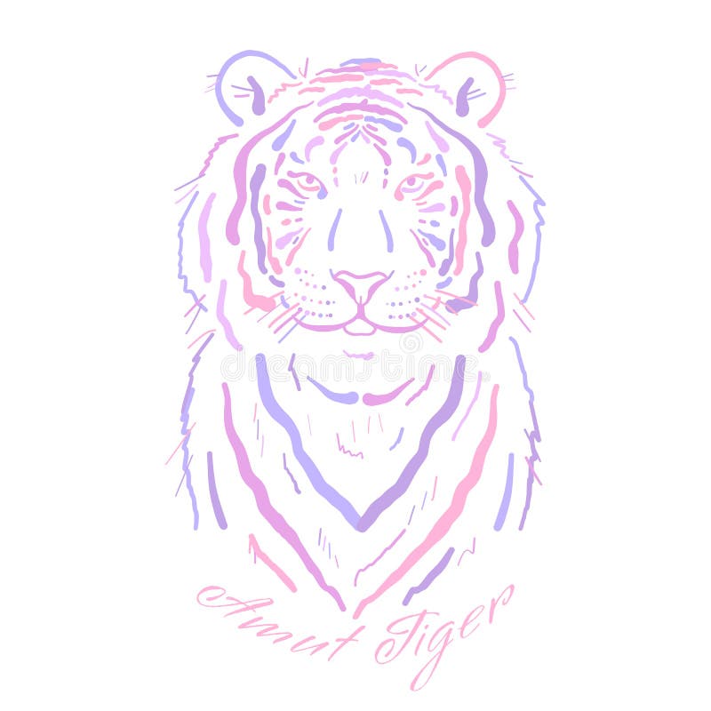 Tiger Art Portrait for Your Design. Stylish Poster Stock Vector ...