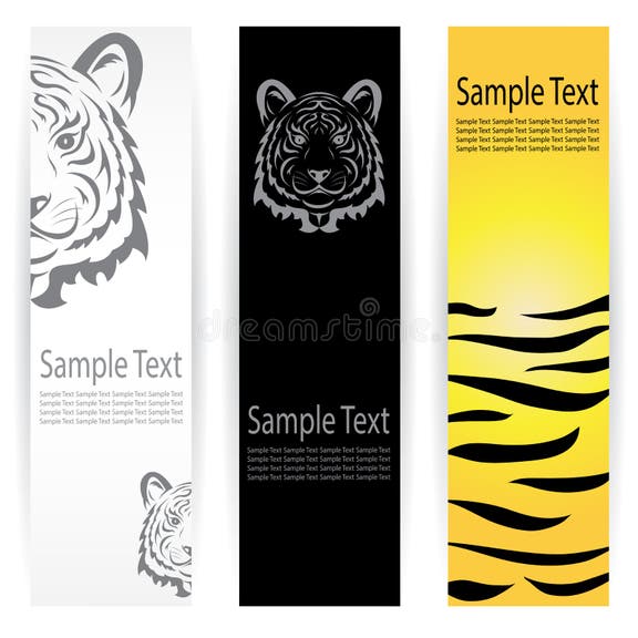 Tiger banners stock vector. Illustration of graphic, portrait - 31483425