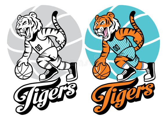 Tiger basketball mascot stock vector. Illustration of tiger - 36104680
