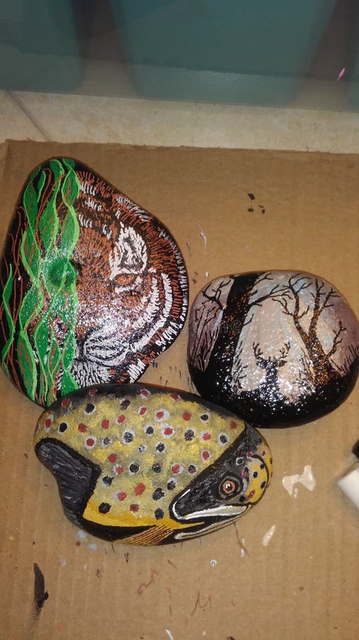 Painted rocks stock photo. Image of tiger, bass, painted - 111144990