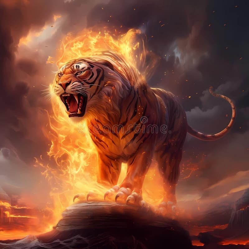 Tiger, a Beautiful Image of a Tiger Stock Illustration - Illustration ...