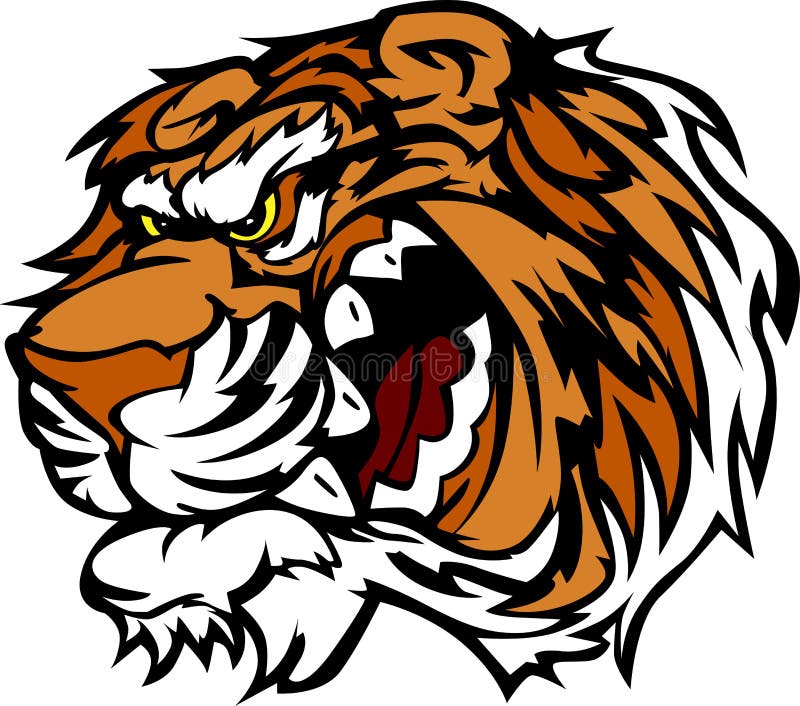 Tiger Cartoon Mascot with Snarling Teeth Stock Vector - Illustration of ...