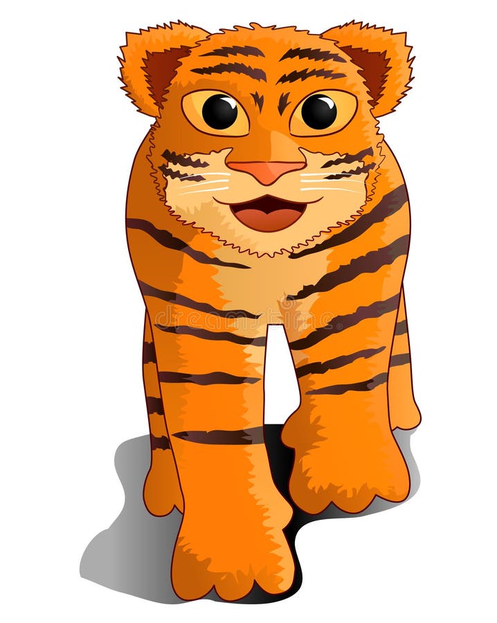 Tiger Cartoon Walking Vector Icon Stock Vector - Illustration of cute ...