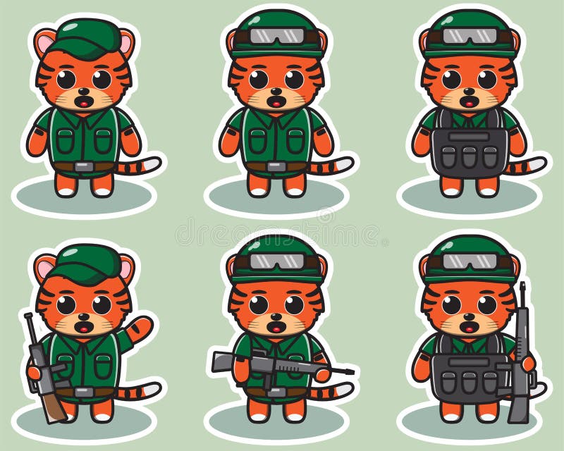 Tiger soldier military stock vector. Illustration of soldiers - 213954124