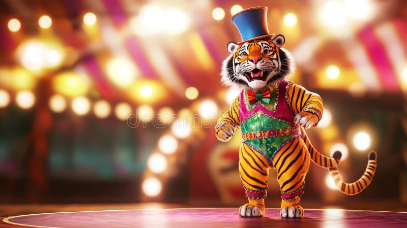 Tiger in Circus Costume stock image. Image of circus - 336557085