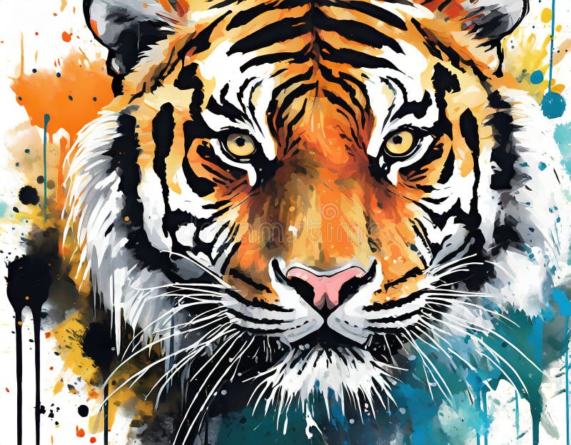 Tiger stock illustration. Illustration of animal, front - 302592296